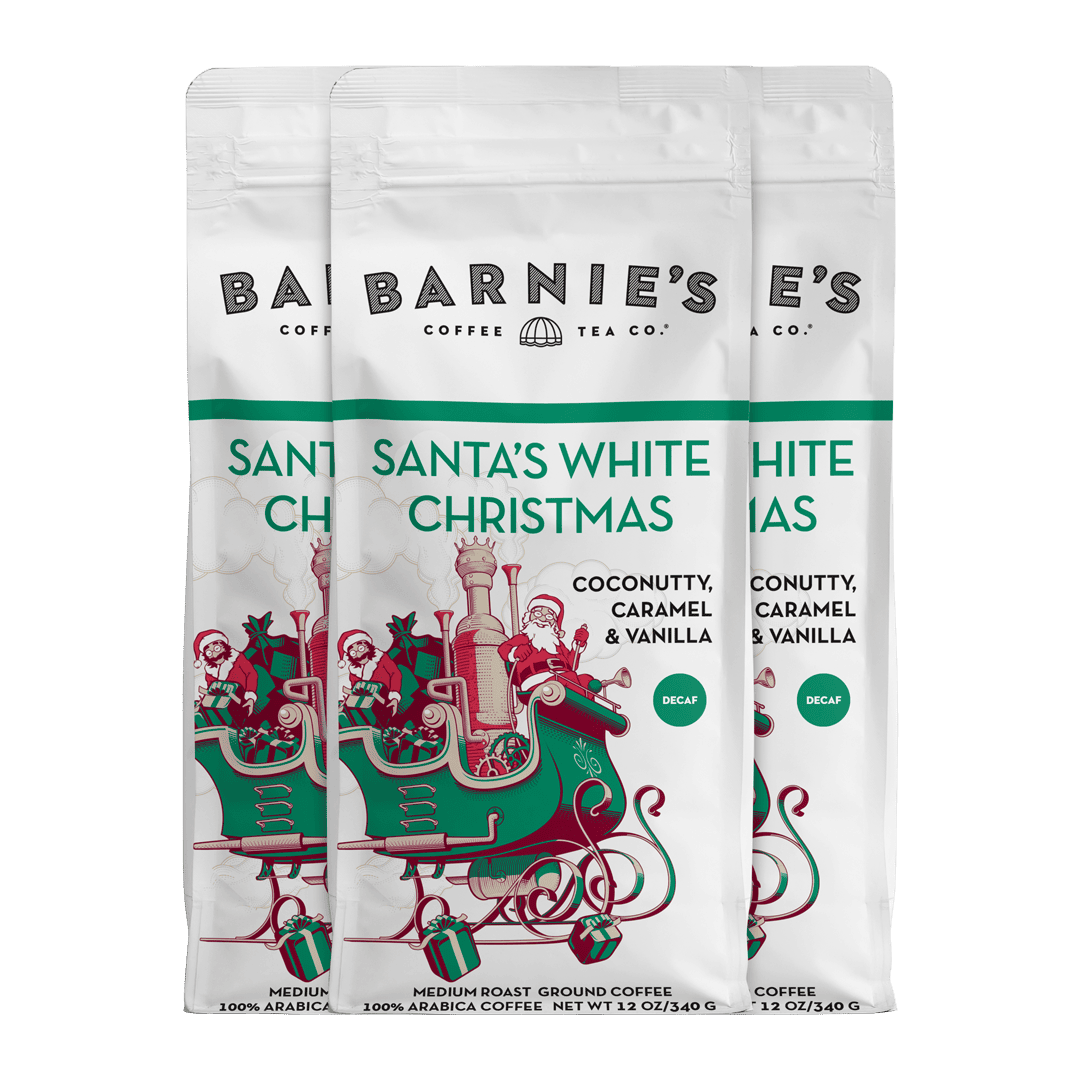 Santa's White Christmas® Decaf Coffee Ground | Barnie's Coffee & Tea Co. – Barnies Coffee & Tea Co.
