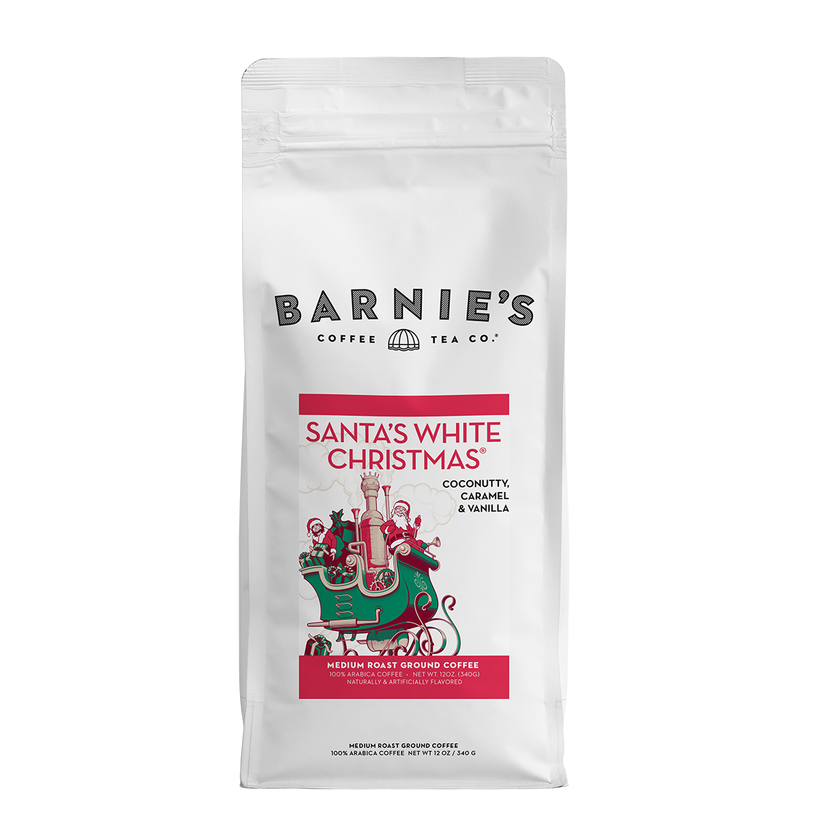 Santa's White Christmas® Flavored Coffee Ground | Barnie's Coffee & Tea Co. – Barnies Coffee ...